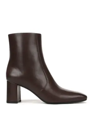 Vince Tegan Block Heel Ankle Boots - Ganache Leather