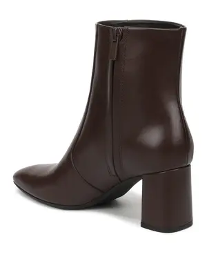 Vince Tegan Block Heel Ankle Boots - Ganache Leather