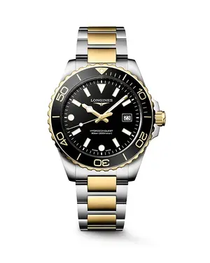 LONGINES Hydroconquest Watch, 42mm - Silver/black