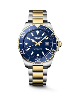 LONGINES Hydroconquest Stainless Steel And Gold Tone Diver Watch - Silver/blue