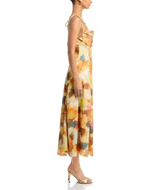 Cinq À Sept Watercolor Floral Midi Dress