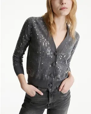 Marella Mlsara Sequin Cardigan - Light Grey