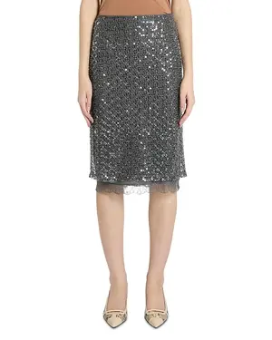Marella Sequinned Midi Skirt