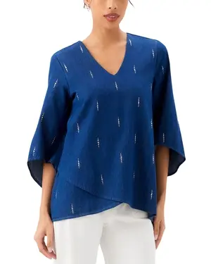 Karen Kane Bracelet Sleeve Embellished Asymmetric Top