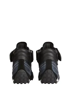 Balmain Racing Mid-top Trainers In Nylon And Leather