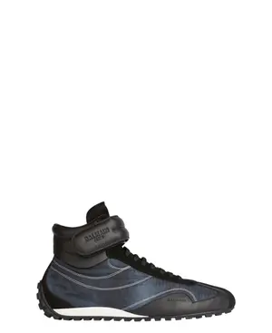 Balmain Racing Mid-top Trainers In Nylon And Leather