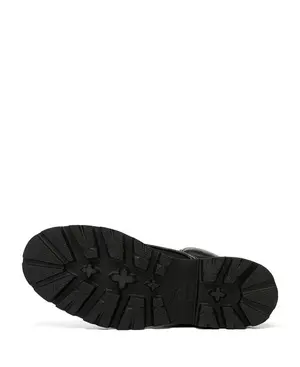 Mcm Ankle Boots In Nubuck And Monogram Print Leather - Black