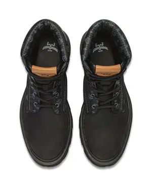 Mcm Ankle Boots In Nubuck And Monogram Print Leather - Black