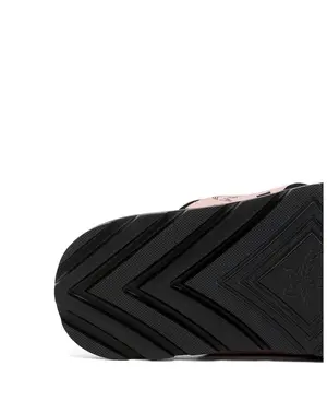 Mcm Cross Sandal In Visetos Leather Mix