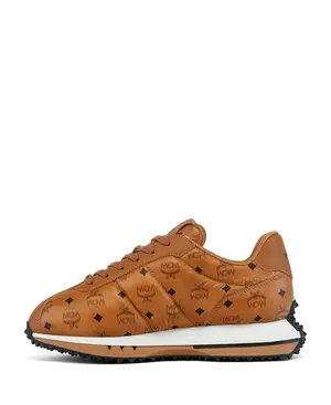 Mcm Diamante Lo Sneakers In Quilted Monogram Leather - Cognac