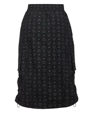 Mcm Monogram Midi Skirt In Recycled Nylon