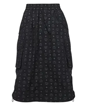 Mcm Monogram Midi Skirt In Recycled Nylon