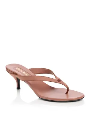 Miu Miu Thong Sandals - Cacao