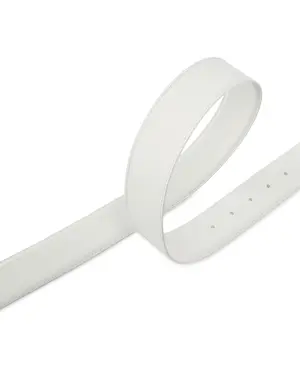 Pinko Love Berry White Leather Belt With Silver Tone Buckle