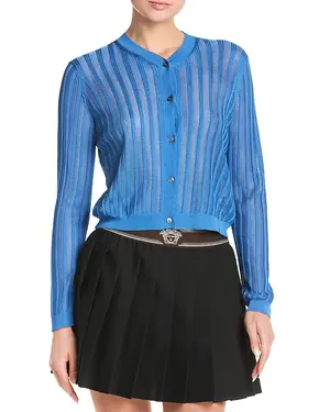 Versace Mesh Ribbed Cardigan