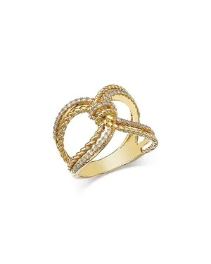 Bloomingdale'S Diamond Crossover Ring In 14k Yellow 0.35 Tcw - Gold