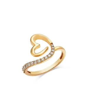 Bloomingdale'S Diamond Open Heart Twist Ring In 14k Yellow 0.25 Tcw - Gold
