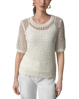 Donna Karan New York Open Stitch Sweater - Cream