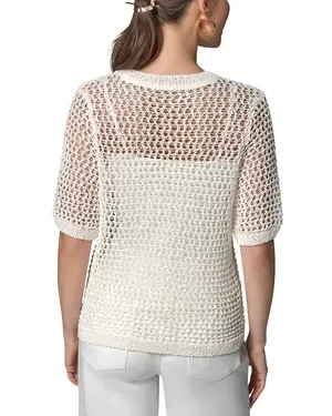 Donna Karan New York Open Stitch Sweater - Cream