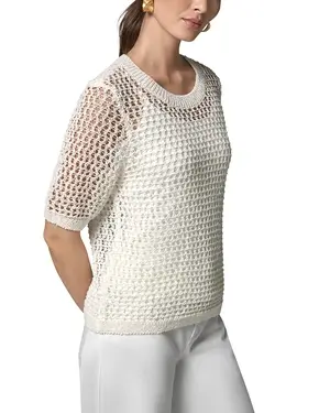 Donna Karan New York Open Stitch Sweater - Cream