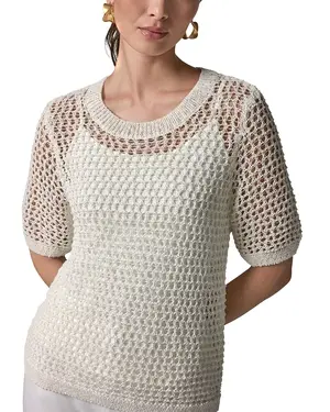 Donna Karan New York Open Stitch Sweater - Cream