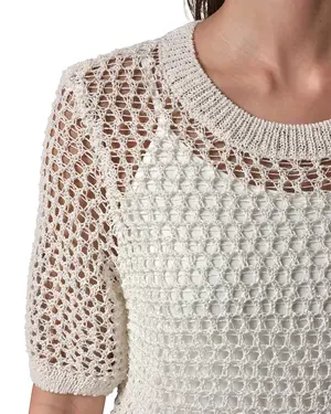 Donna Karan New York Open Stitch Sweater - Cream