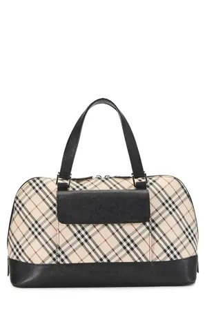 Burberry House Check Jacquard Bowler Handbag - Beige