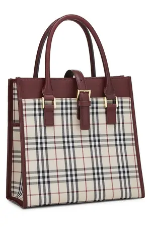 Burberry House Check Jacquard Buckle Handbag