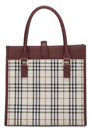 Burberry House Check Jacquard Buckle Handbag
