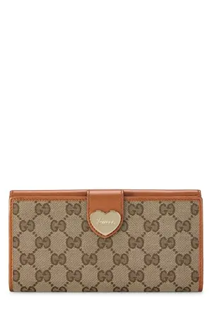 Gucci Original Gg Canvas Lovely Heart Continental Wallet - Beige