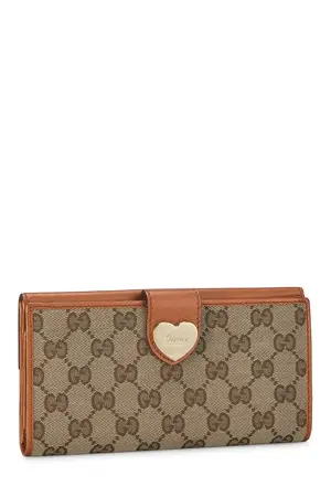 Gucci Original Gg Canvas Lovely Heart Continental Wallet
