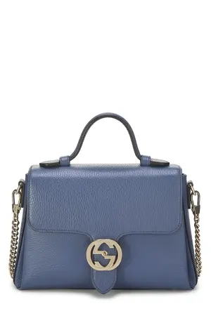 Gucci Red Leather Interlocking Top Handle Bag