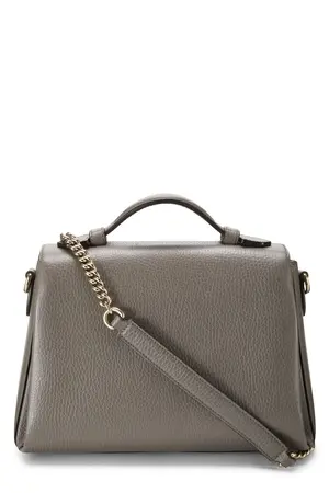 Gucci Leather Interlocking Top Handle Bag - Grey