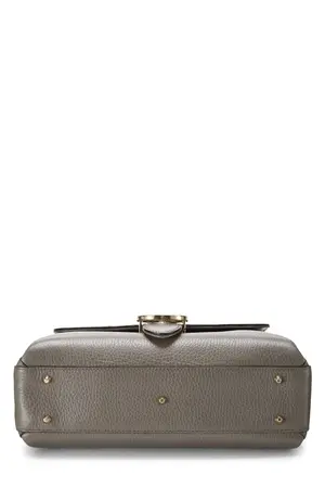 Gucci Leather Interlocking Top Handle Bag - Grey