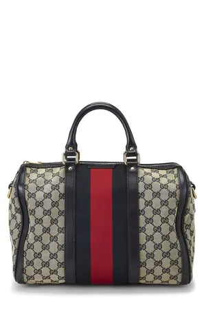 Gucci Gg Vintage Web Boston - Navy