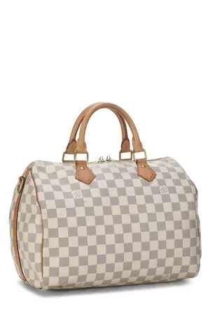LOUIS VUITTON Damier Azur Speedy Bandouliere Bag - White