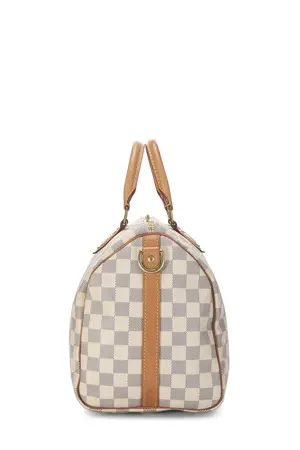 LOUIS VUITTON Damier Azur Speedy Bandouliere Bag - White