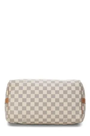 LOUIS VUITTON Damier Azur Speedy Bandouliere Bag - White