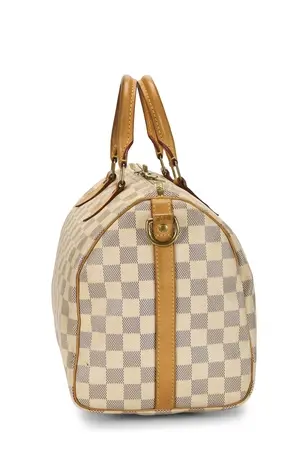 LOUIS VUITTON Damier Azur Speedy Bandouliere Bag - White