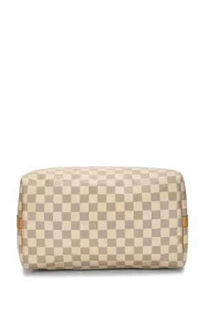 LOUIS VUITTON Damier Azur Speedy Bandouliere Bag - White
