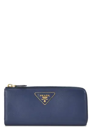 Prada Saffiano Long Wallet - Blue