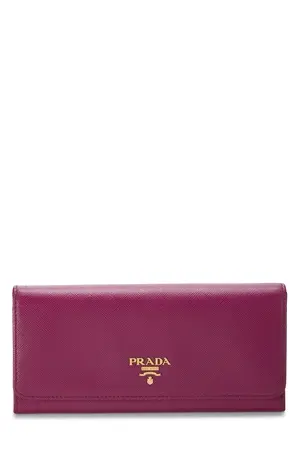 Prada Saffiano Continental Wallet - Purple