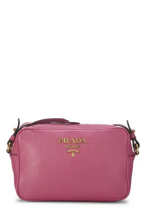 Prada Vitello Daino Camera Crossbody Bag - Pink