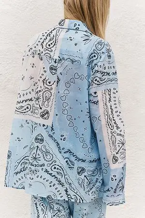 BRIDEMERCH Bandana Cotton Beach Shirt