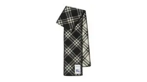 Burberry Narrow Check Wool Scarf - Black