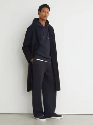 REISS Rivo Premium Interlock Relaxed-fit Joggers - Navy