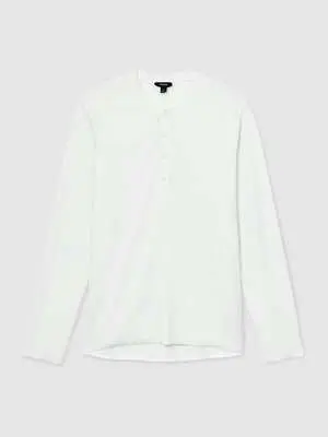 REISS Francisco Ribbed Long-sleeve Henley T-shirt