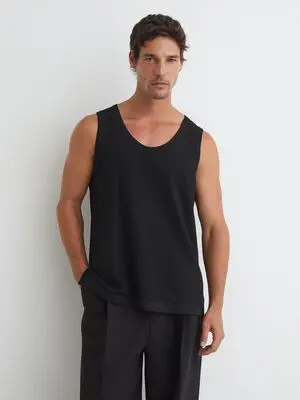 REISS Watson Textured-knit Vest