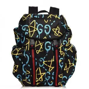 Gucci Ghost Techpack Backpack Graffiti Print Black - Multicolor