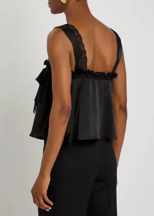 Chloé Lace-embellished Ruffled Silk Blouse